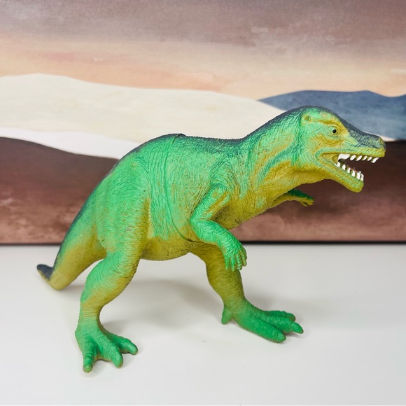 Accents | Vintage Retro Allosaurus Green Dinosaur Rubberplastic Figure ...